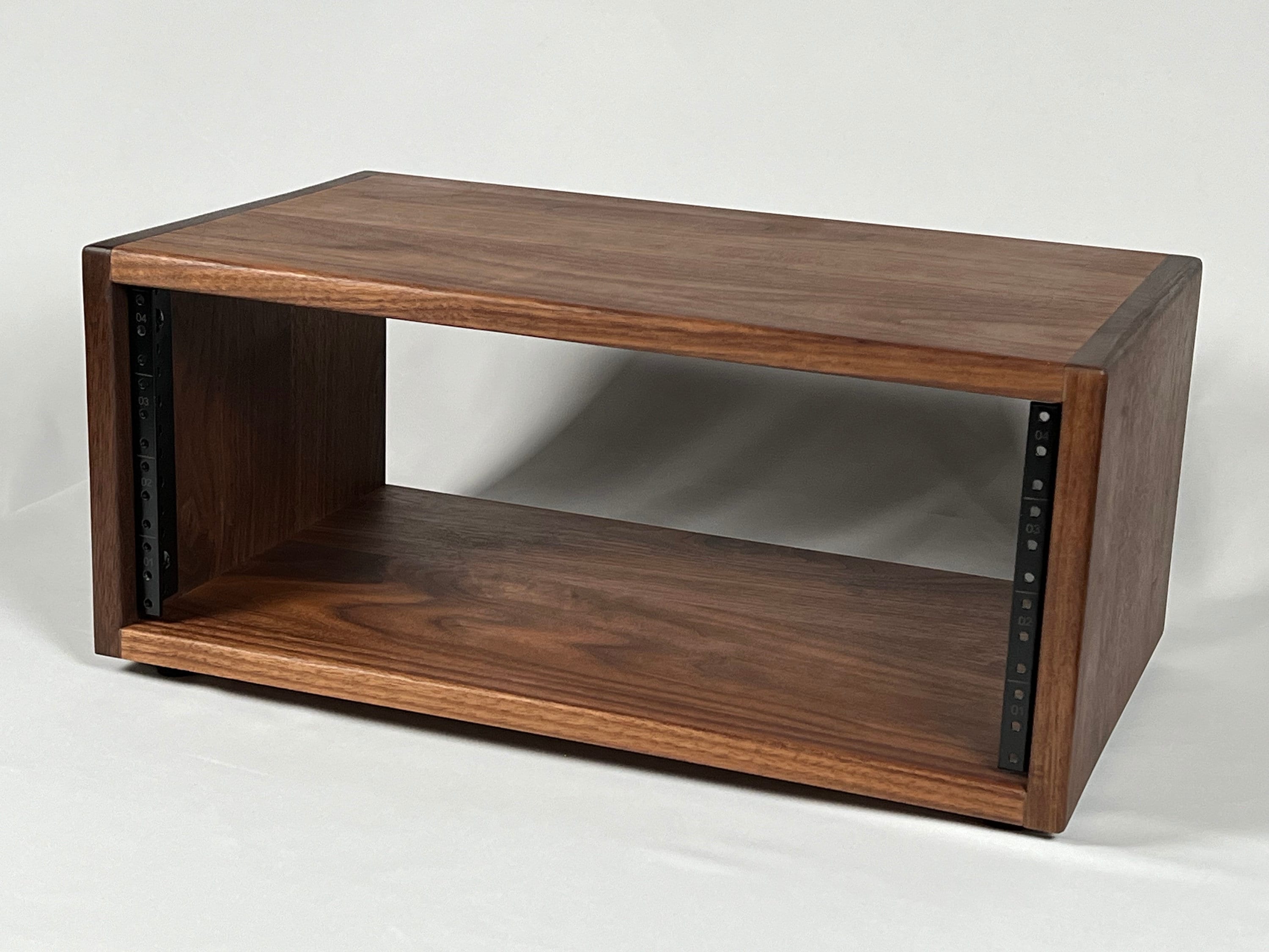 Studio Rack Solid Walnut Audio / Video / Data Gear Rack Cabinet for 19 ...