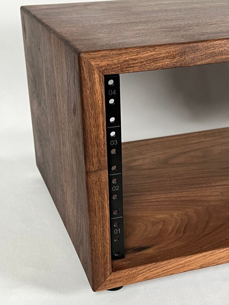 Studio Rack Solid Walnut Audio / Video / Data Gear Rack for 19 Rack ...