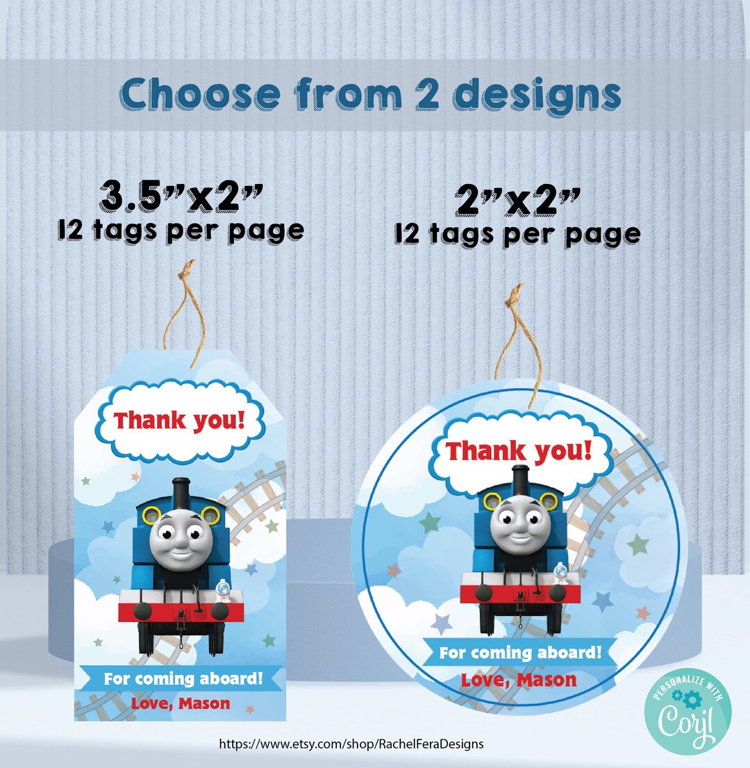Thomas & Friends Birthday Tag Thomas Tank Engine Birthday Thank You Tag ...