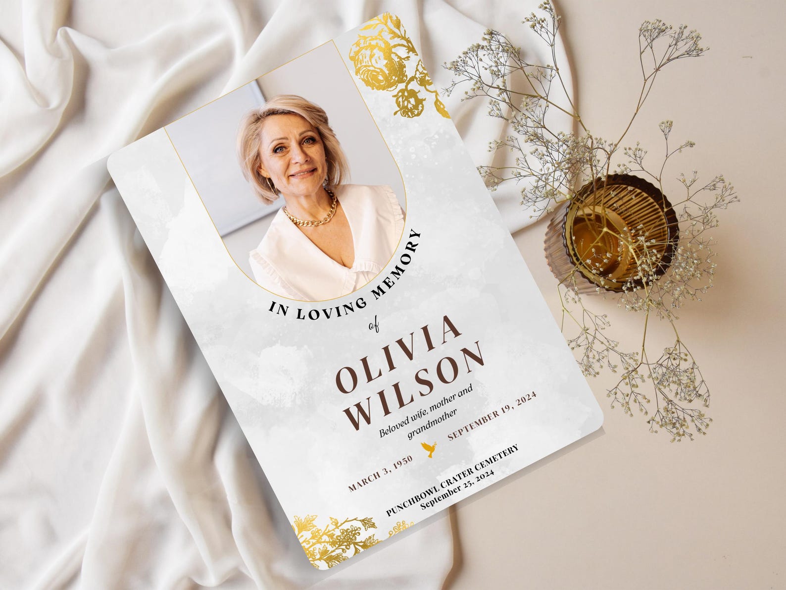 Funeral Program Template Funeral Announcement Funeral Invitation ...