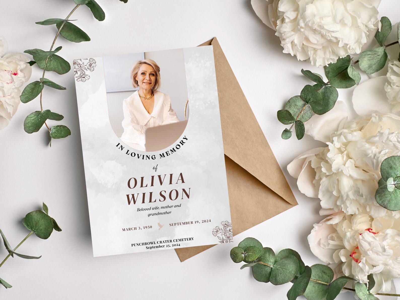 Editable Funeral Program Template| Celebration of Life Printable ...