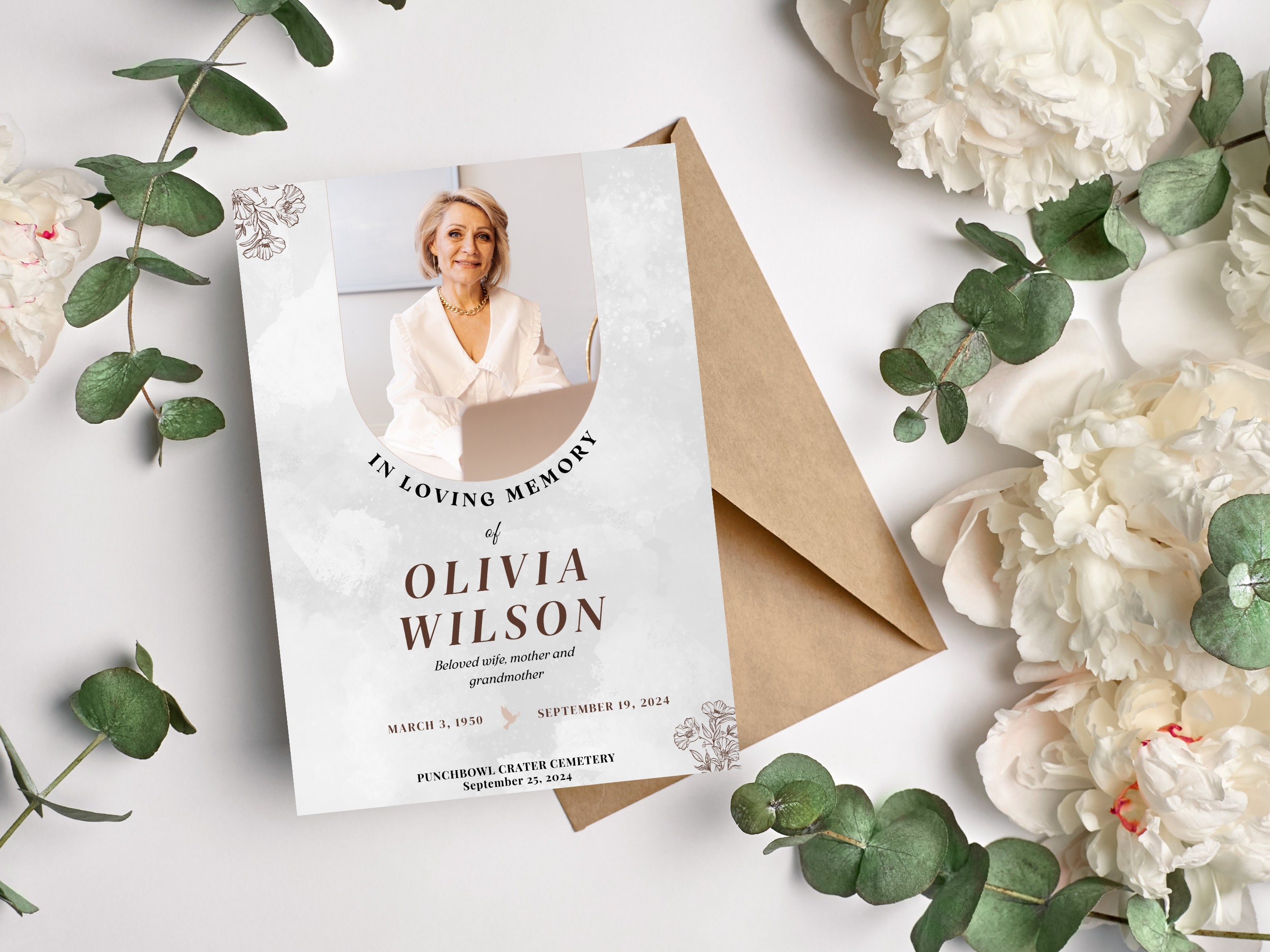 Editable Funeral Program Template| Celebration of Life Printable ...
