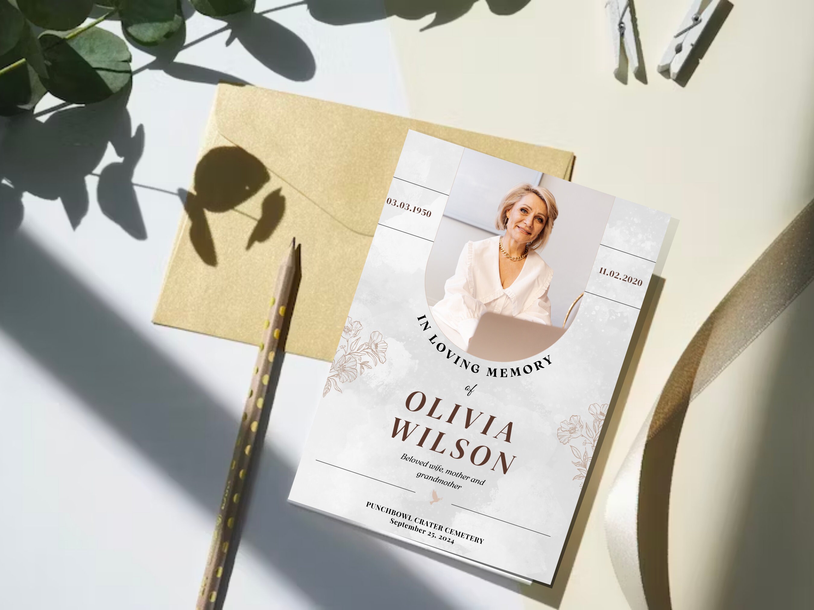 Editable Funeral Program Template| Celebration of Life Printable ...