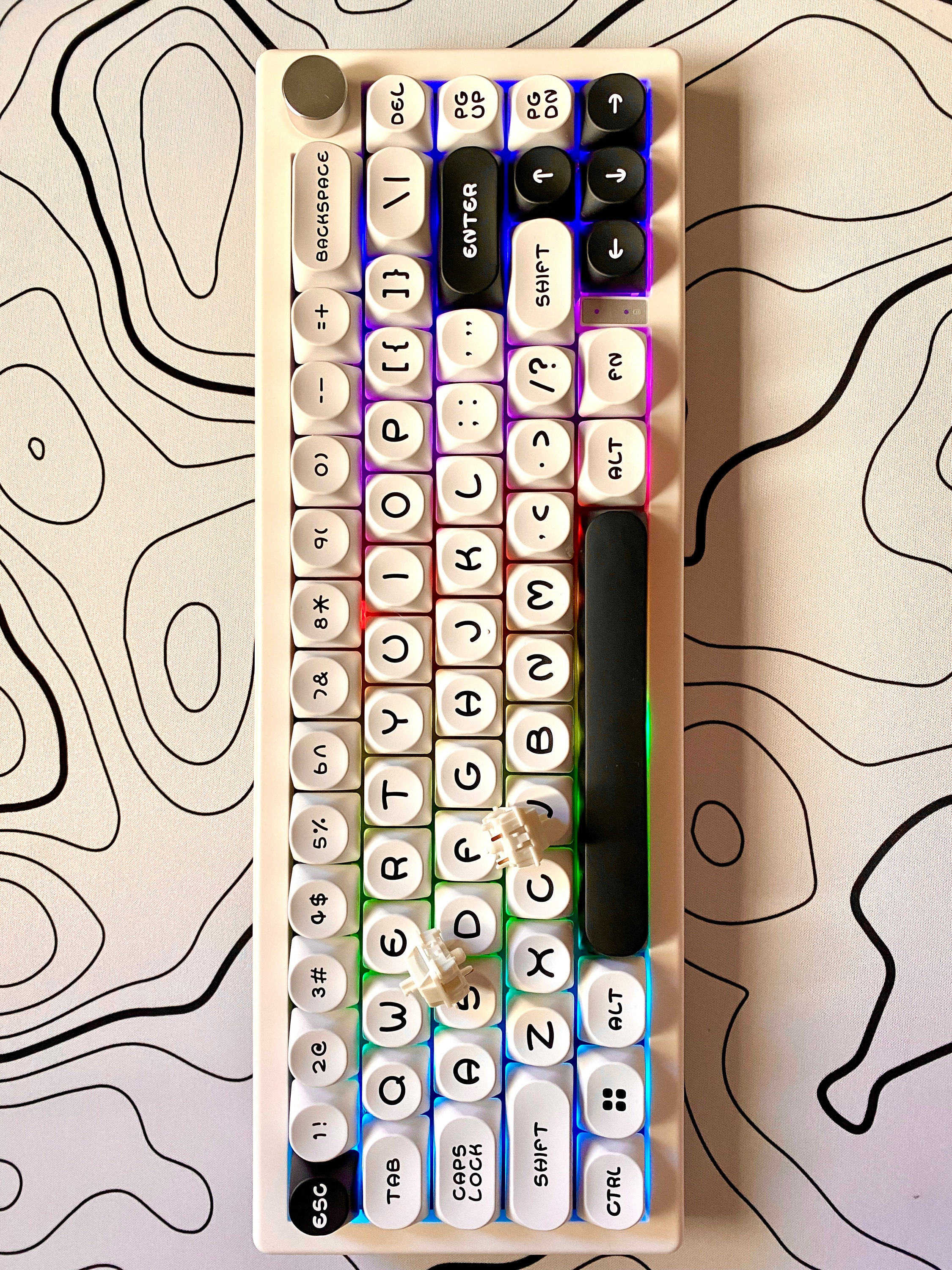 Minimalist White Custom Modded Mechanical Keyboard (GMK67) - Etsy