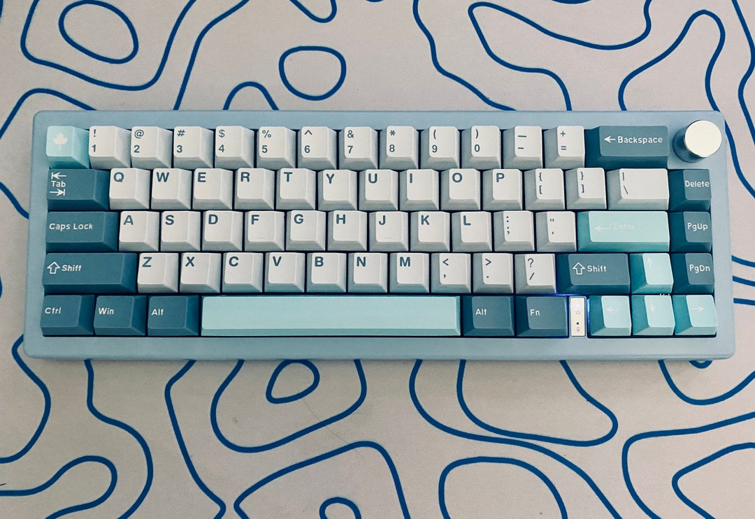 Keyboard Creamy Custom Sky Blue Keycaps Custom Modded Mechanical ...