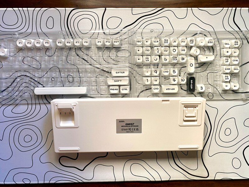 Minimalist White Custom Modded Mechanical Keyboard (GMK67) - Etsy