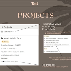 Task Tracker | Notion Template | Minimalist | To-do List | Project Management | Productivity ...