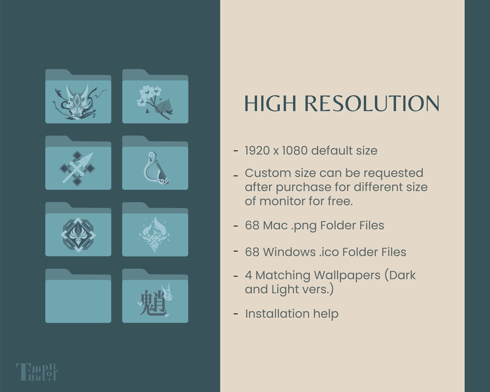 Genshin Impact Xiao Themed Desktop Organizer Wallpaper With Folder ...