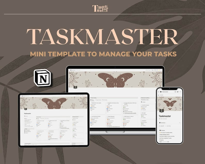Task Tracker | Notion Template | Minimalist | To-do List | Project Management | Productivity ...