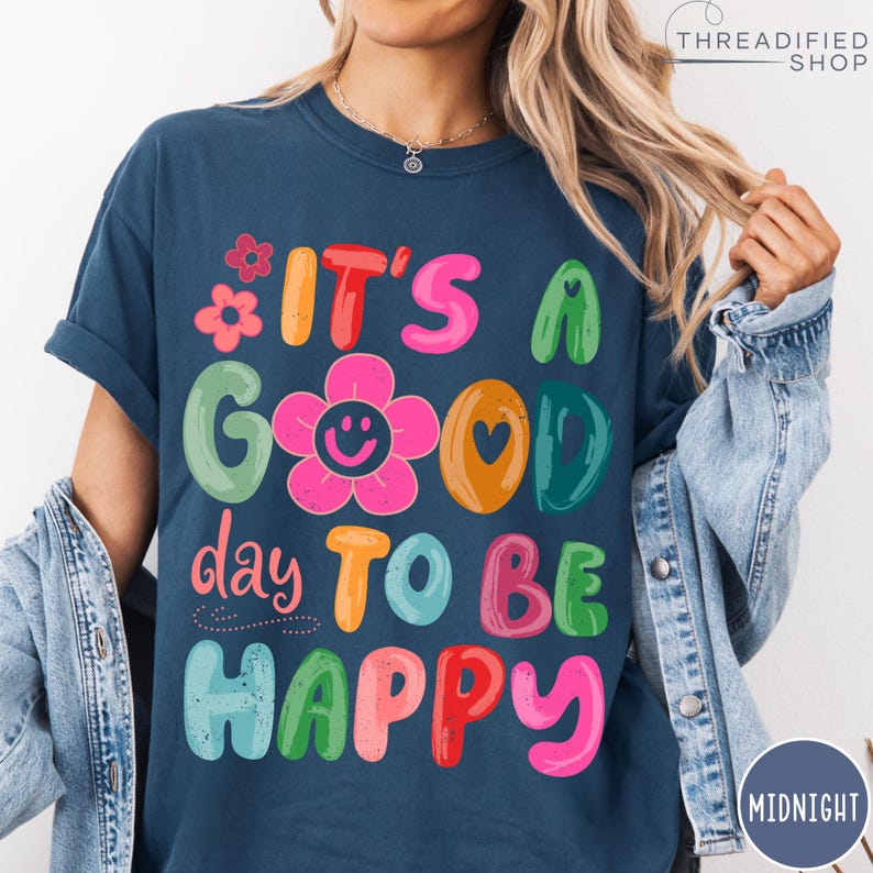 It's a Good Day to Be Happy Comfort Colors® T-shirt, Retro Boho Hippie ...