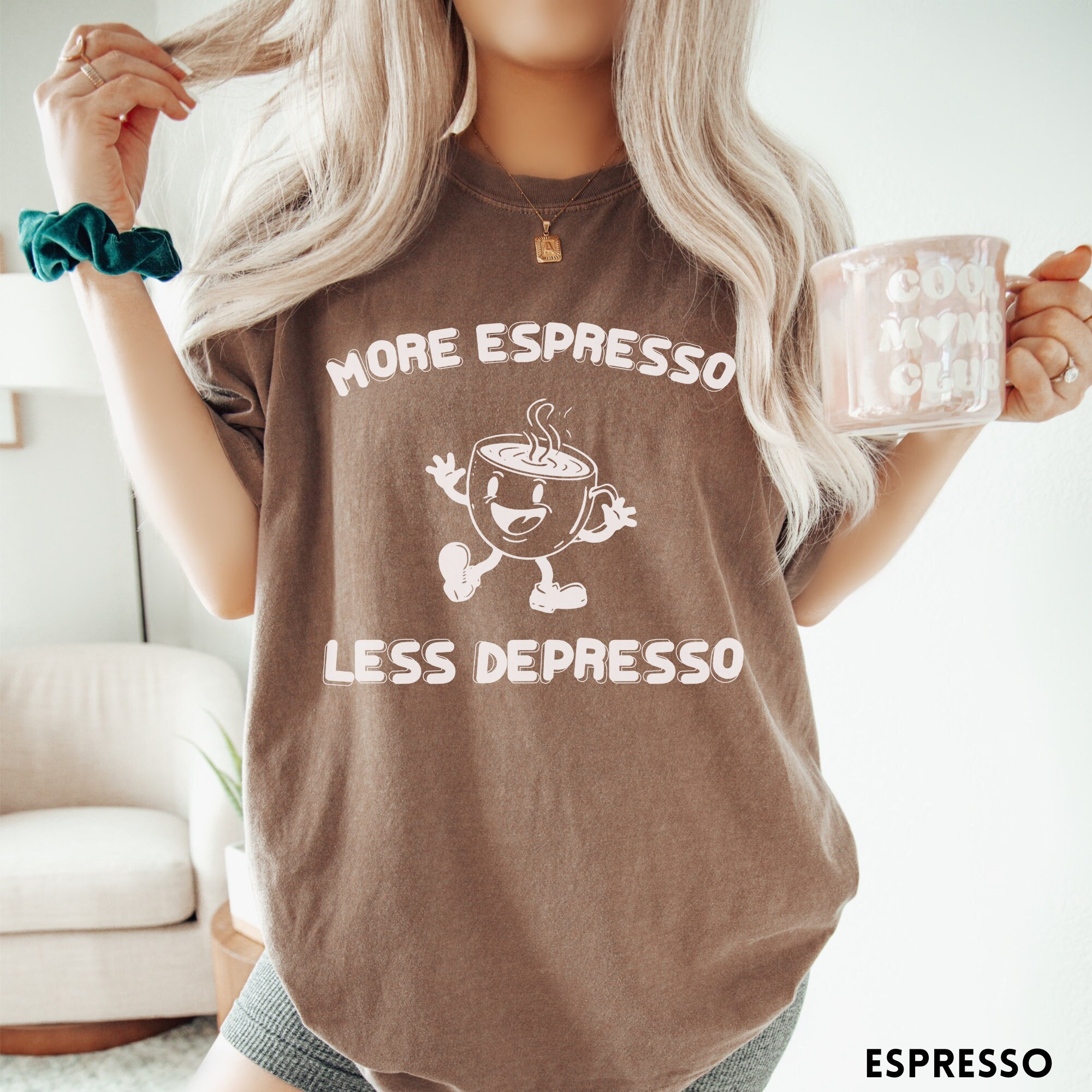 More Espresso Less Depresso Comfort Colors® Shirt, Mental Health Tshirt ...