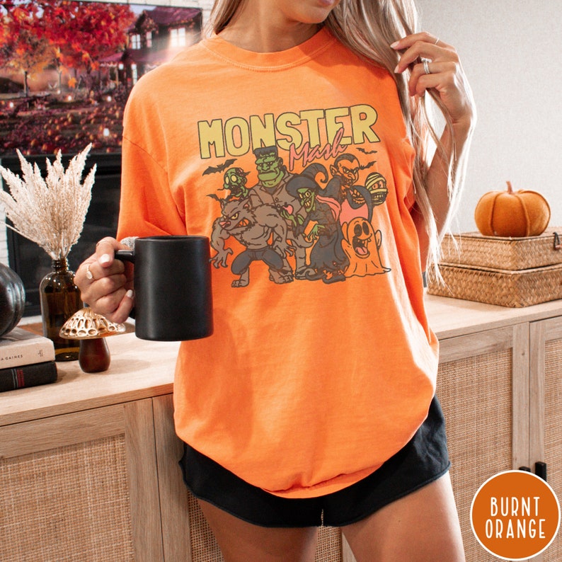 Halloween Monster Mash Comfort Colors® Shirt, Retro Halloween Aesthetic ...