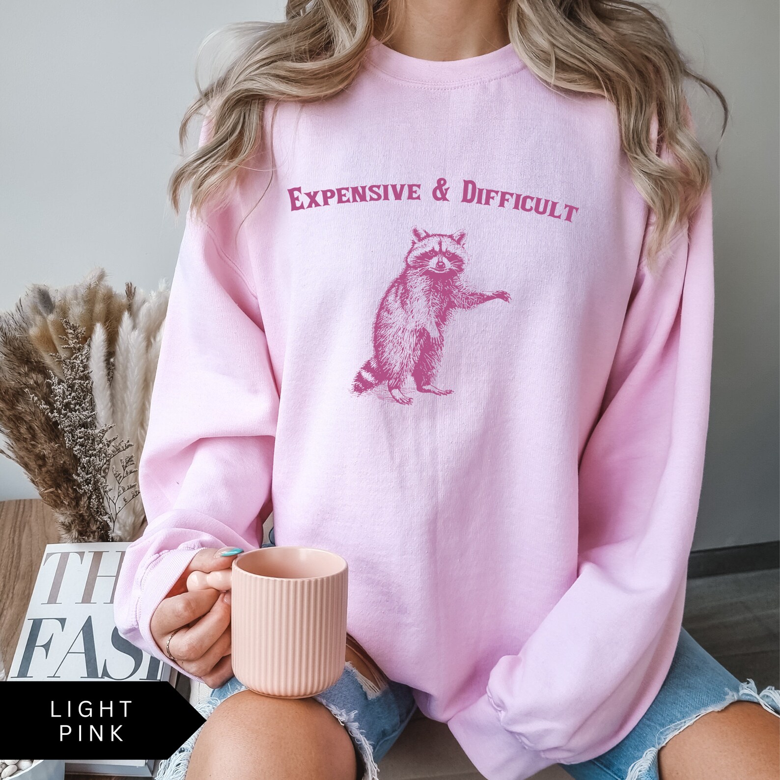 Expensive and Difficult Sweatshirt, Raccoon Shirt, Funny Sweatshirt ...