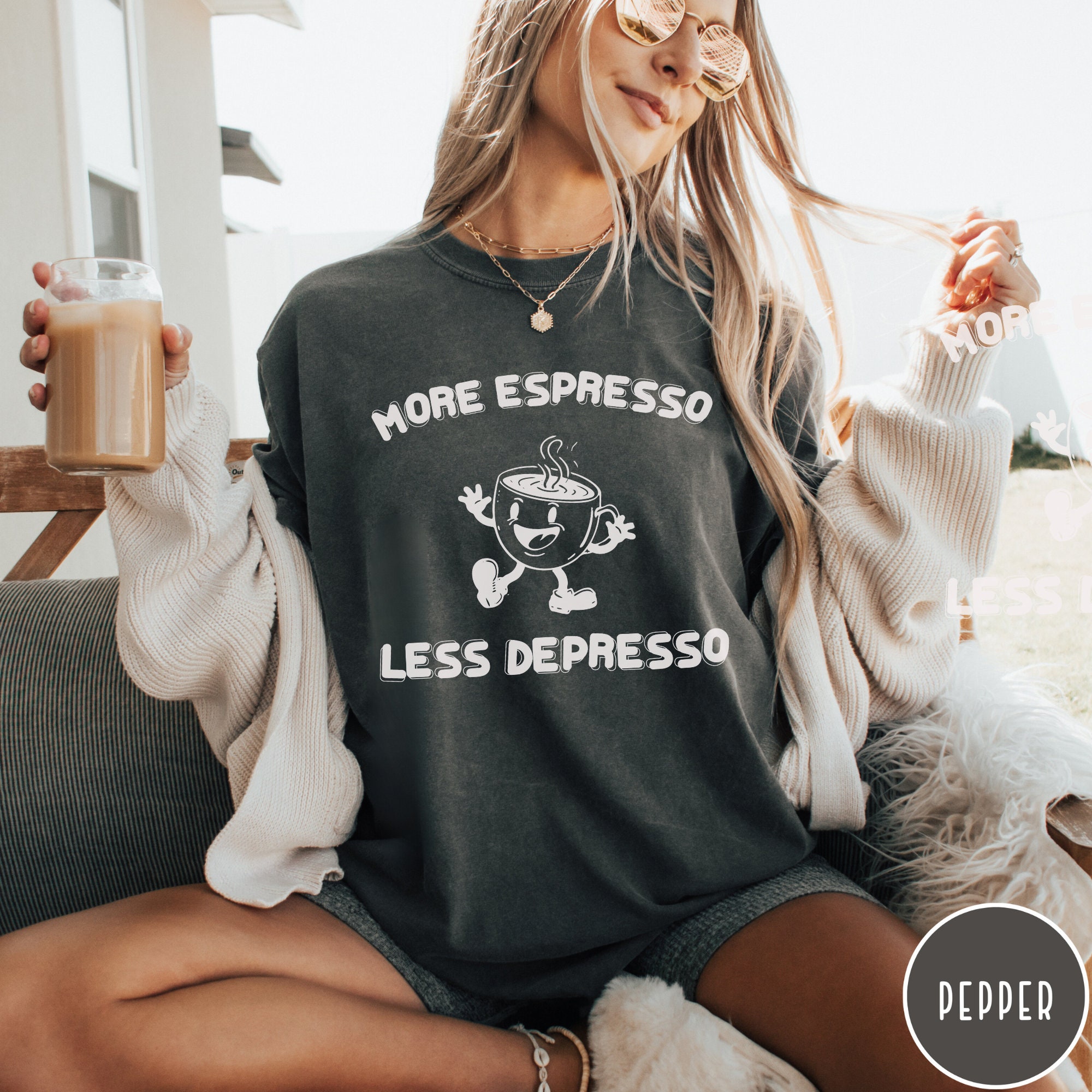 More Espresso Less Depresso Comfort Colors® Shirt, Mental Health Tshirt ...