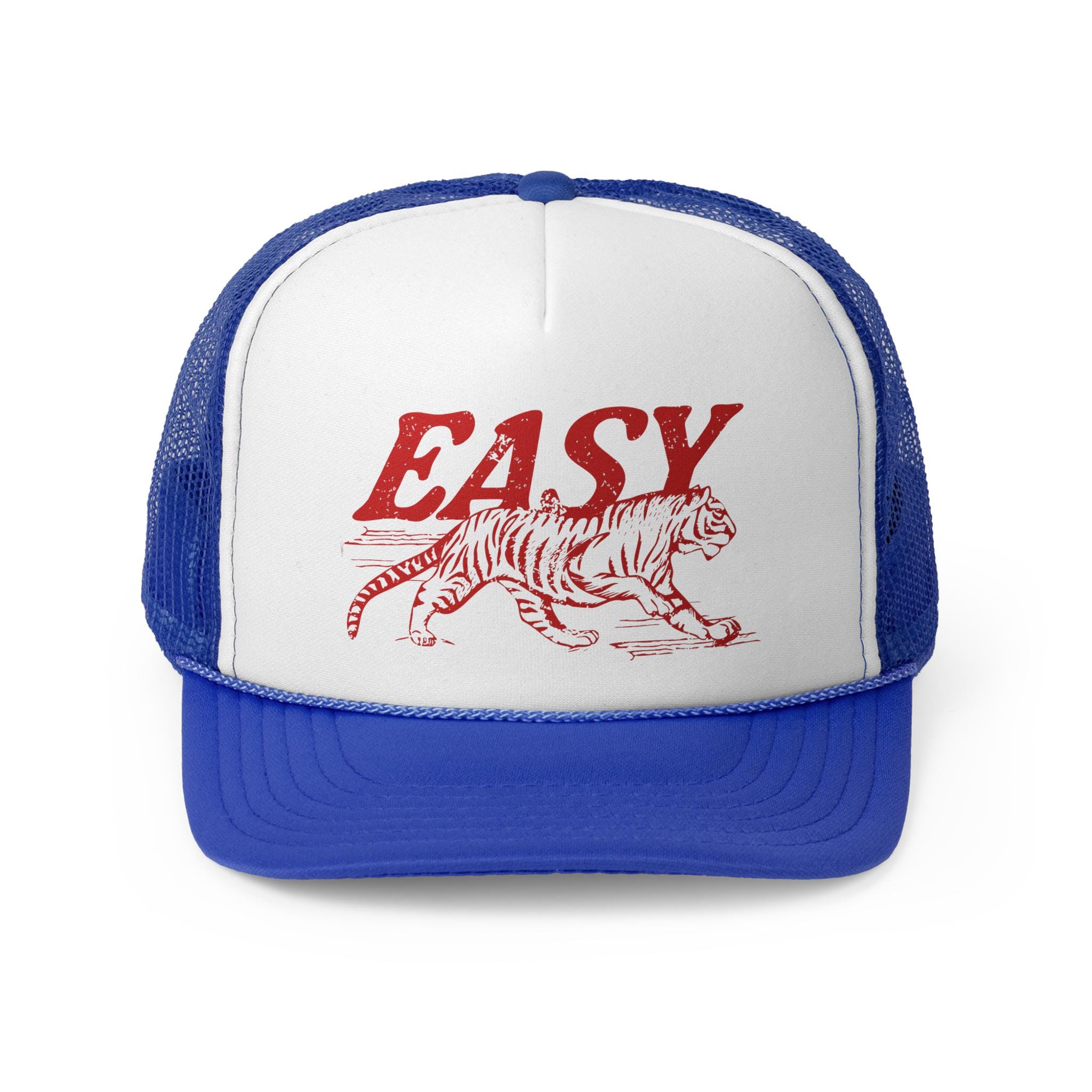 Easy Tiger Trucker Hat, Vintage Distressed Tiger Hat, Trendy Retro ...