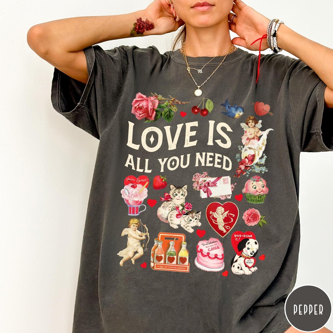 Retro Valentine's Comfort Colors® T-shirt, Vintage Valentine's Shirt ...