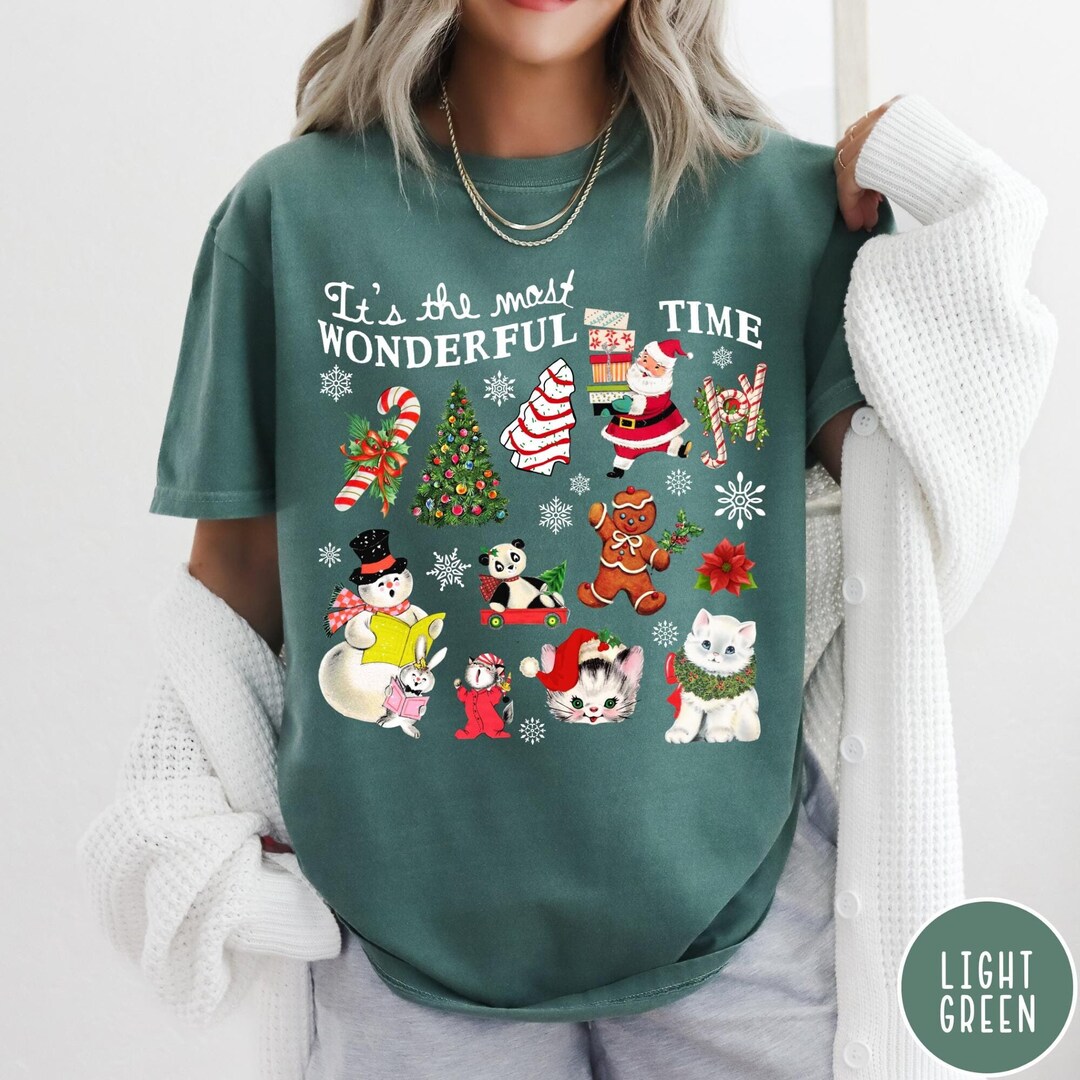 Retro Christmas Comfort Colors® T-shirt, It's the Most Wonderful Time ...