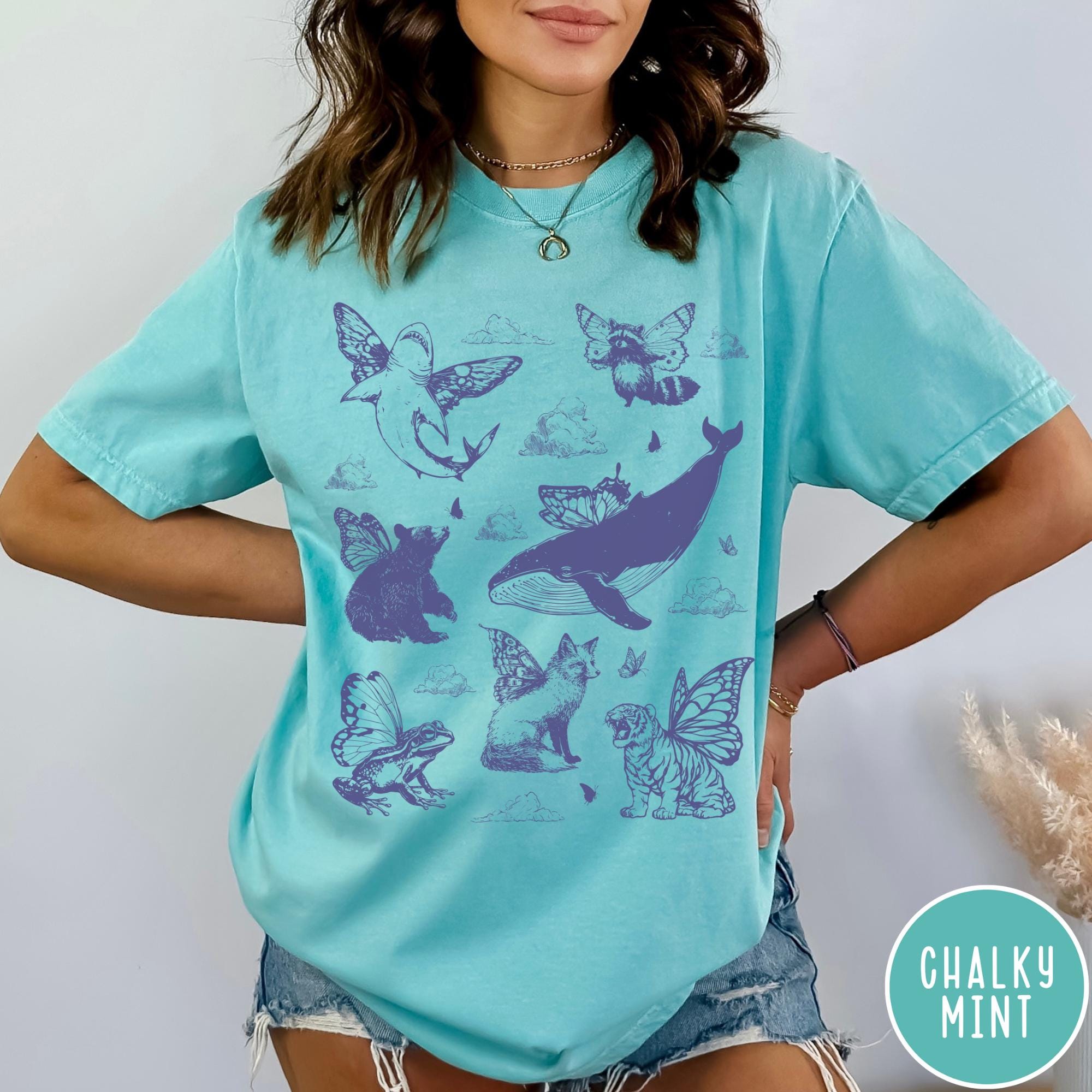 Vintage Fairy Animals Comfort Colors® T-shirt, Cute Fairy Shirt ...