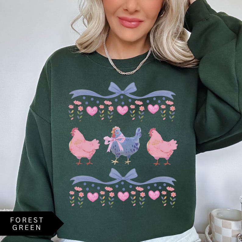 Colorful Vintage Original 1980s Chickens Sweatshirt, Retro Chicken With ...