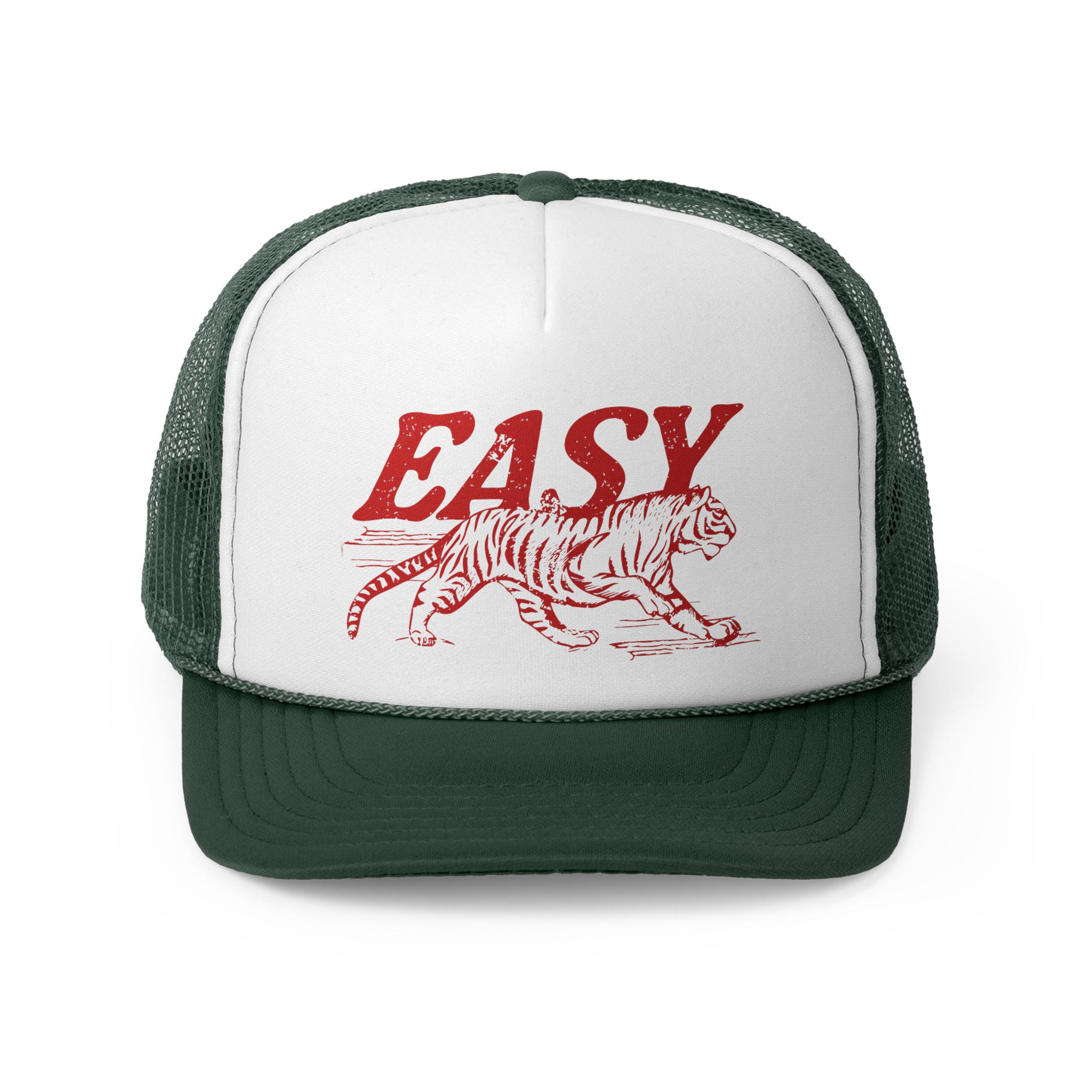 Easy Tiger Trucker Hat, Vintage Distressed Tiger Hat, Trendy Retro ...