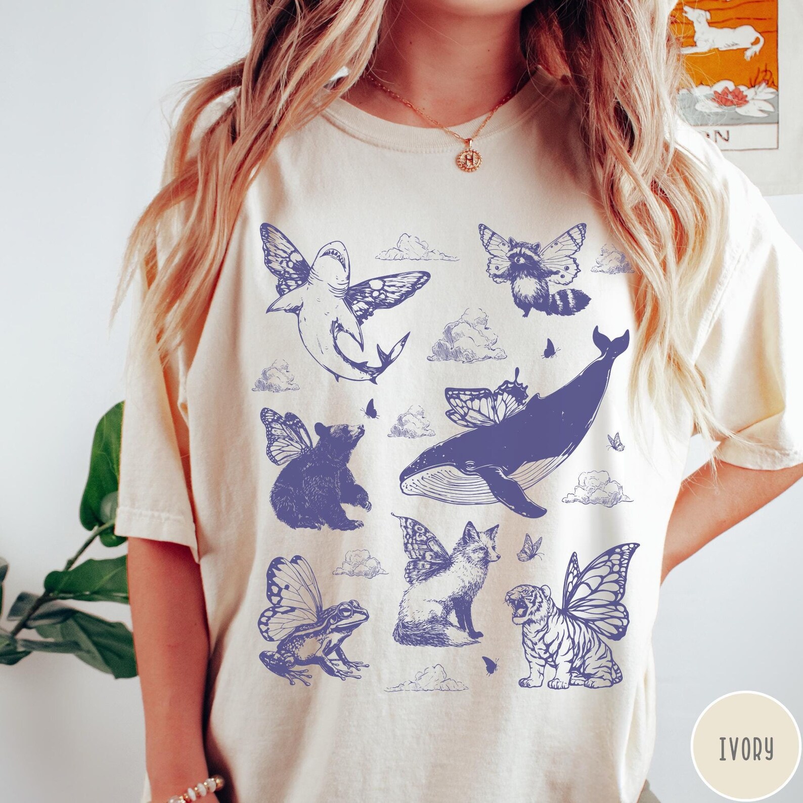 Vintage Fairy Animals Comfort Colors® T-shirt, Cute Fairy Shirt ...