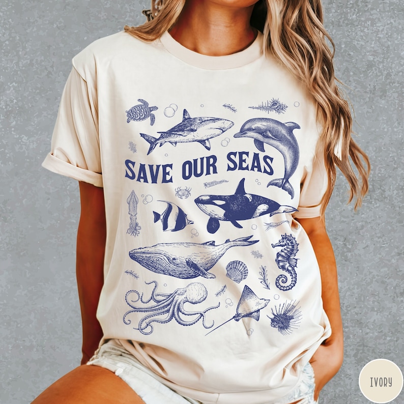 Save Our Seas Tshirt, Protect Our Oceans Tshirt, Shark Shirt, Save the ...