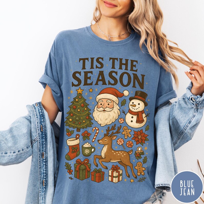Vintage Christmas Comfort Colors® Shirt, Tis' the Season, Retro ...