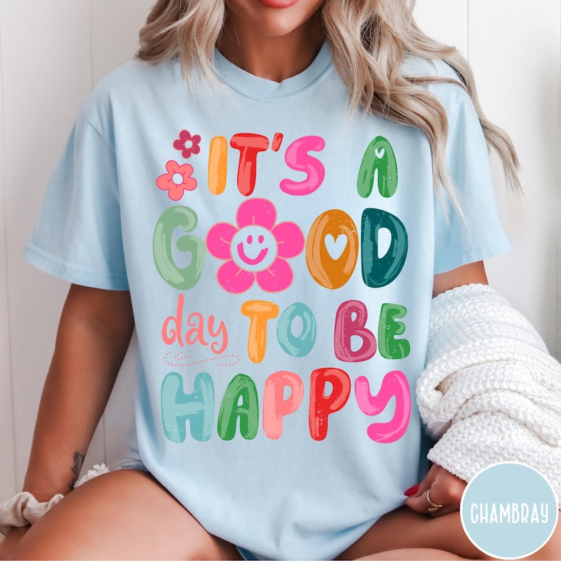 It's a Good Day to Be Happy Comfort Colors® T-shirt, Retro Boho Hippie ...