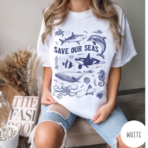 Save Our Seas Tshirt, Protect Our Oceans Tshirt, Shark Shirt, Save the ...
