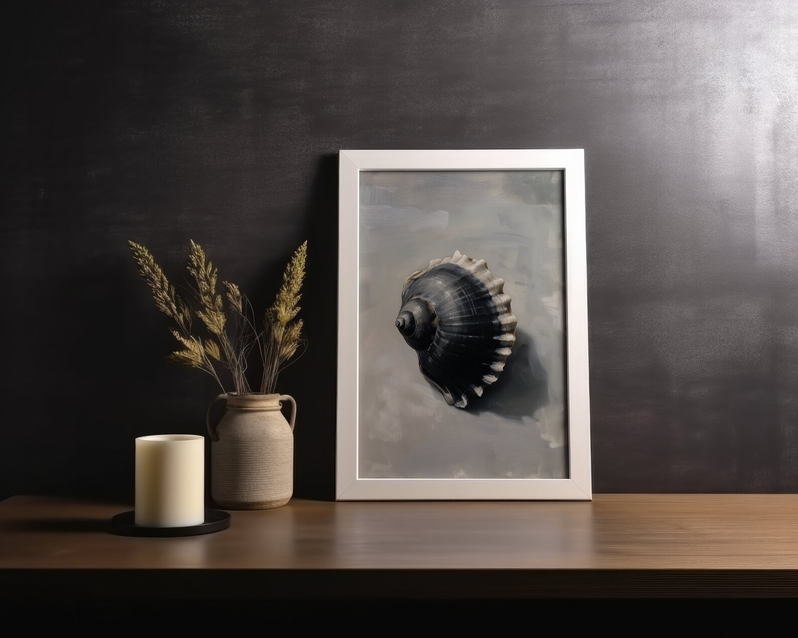Shell Paintings Collectionneutral Tones, Black, Whitevintage ...