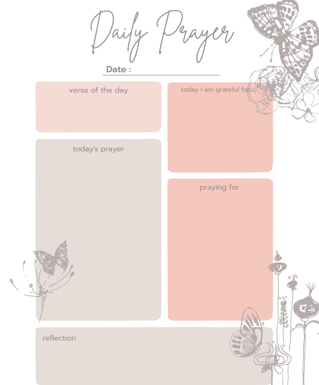 Printable Daily Devotional/prayer Template - Etsy
