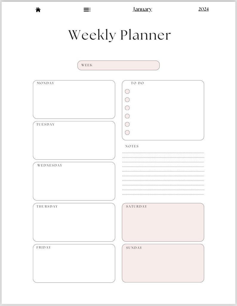 Pink 2024 Digital Planner - Etsy