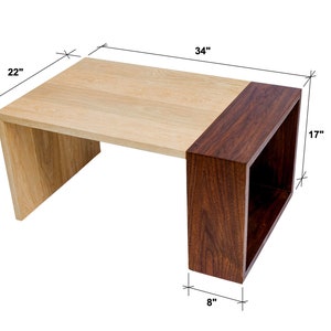 Modern Solid Wood Coffee Table - Handcrafted Natural Walnut and Oak for Living Room - Etsy