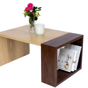 Modern Solid Wood Coffee Table - Handcrafted Natural Walnut and Oak for Living Room - Etsy