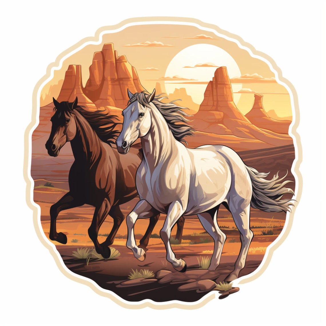 50 Stunning Printable Digital Horse Stickers PNG - Etsy