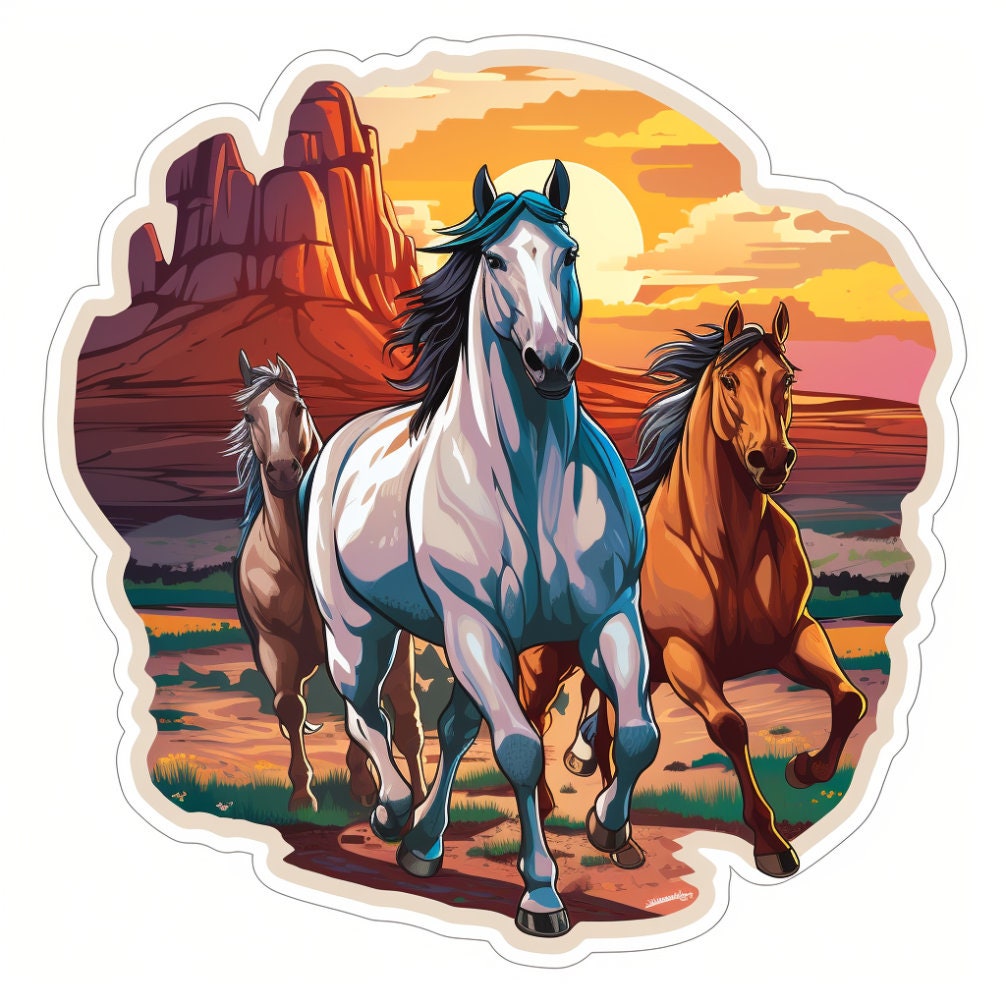50 Stunning Printable Digital Horse Stickers PNG - Etsy