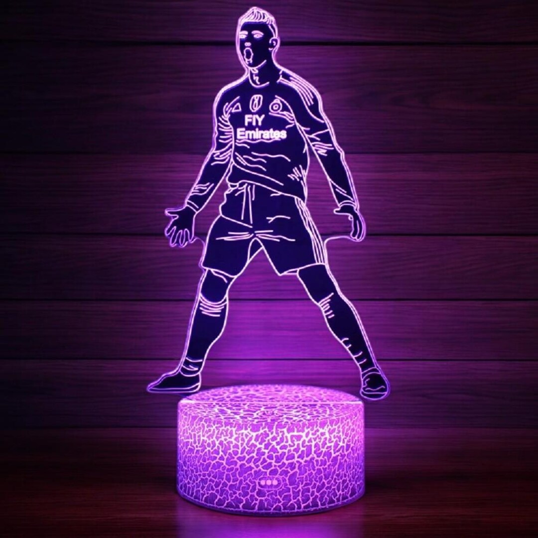 Footballer Cristiano Ronaldo & Mbappe LED 3D Night Light 16 Colours ...