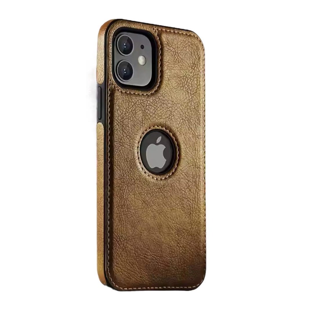 Leather Mobile Phones Case for iPhone 11 12 13 14 15 Pro Max Black ...