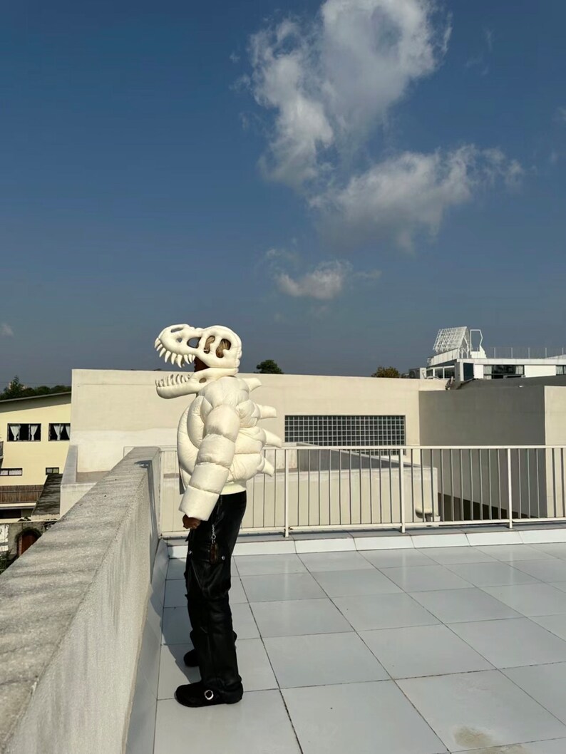 Tyrannosaurus Rex Skeleton White Down Jacket, Dinosaur Down Coat, T-rex ...