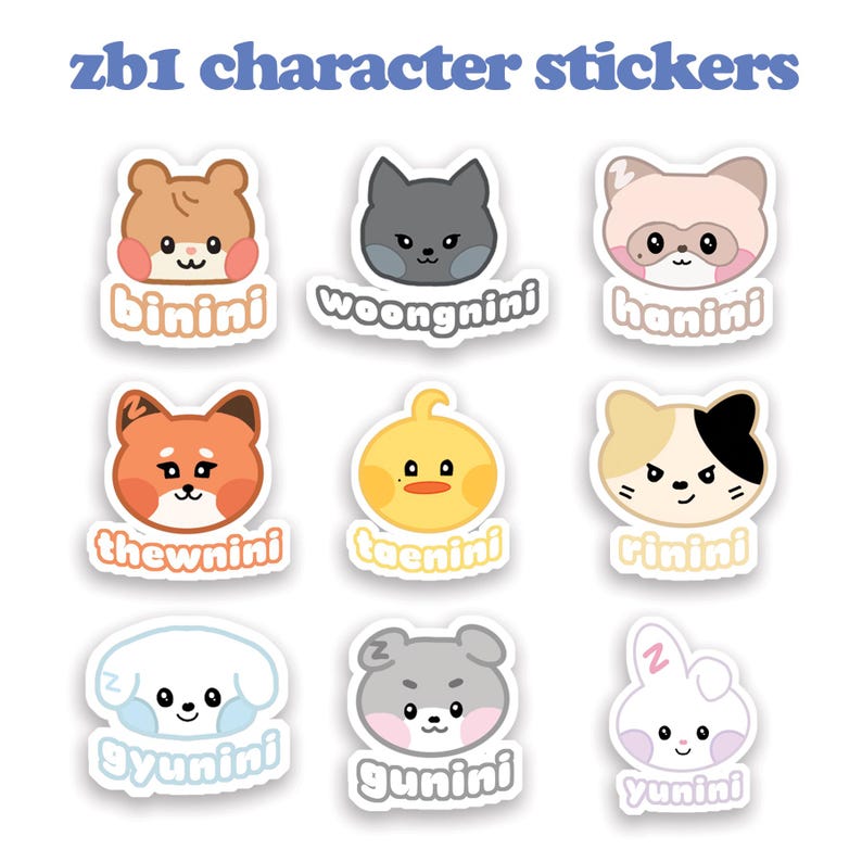 Zb1 Inspired Character Stickers - Etsy