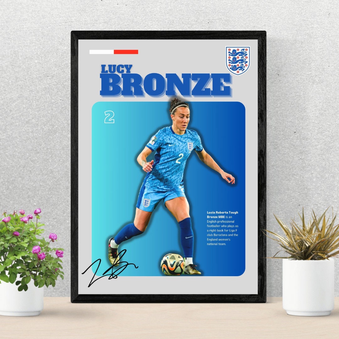 Lucy Bronze England Lionesses Digital Signed Poster Wall Art Bedroom ...