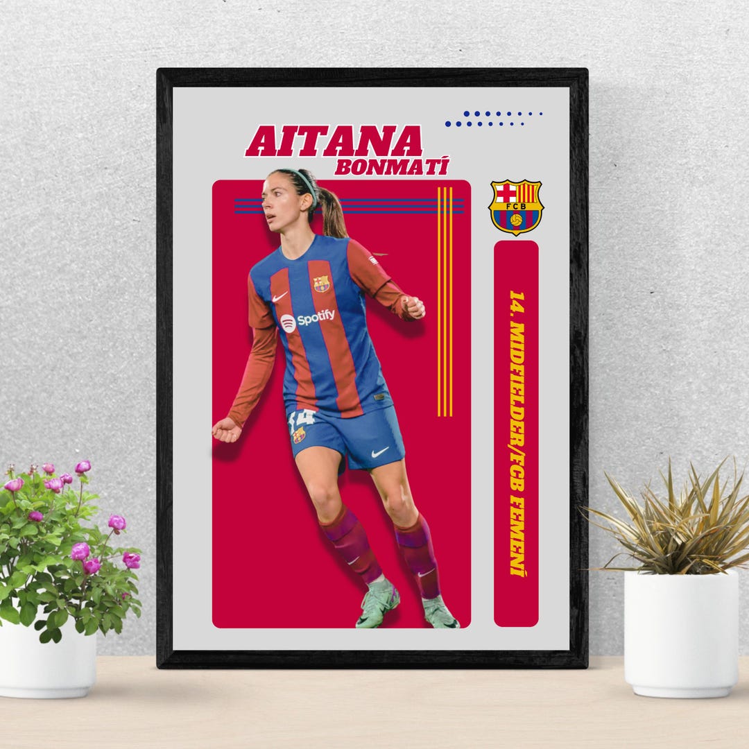 Barcelona Aitana Bonmatí Football FCB Femení Digital Poster Wall Art ...