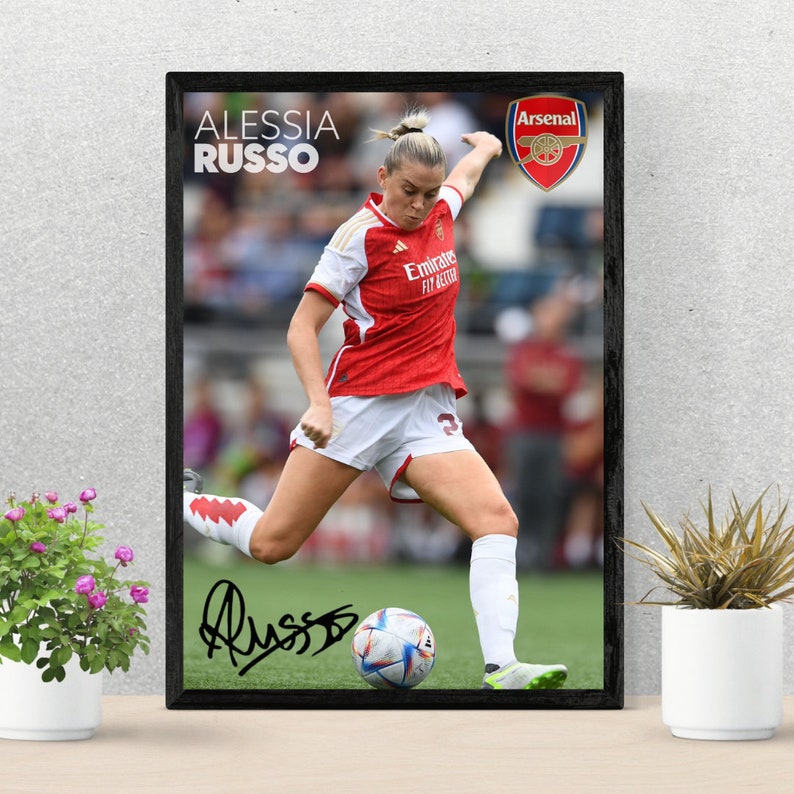 Alessia Russo Arsenal Digital Signed Poster Wall Art Bedroom Decor ...