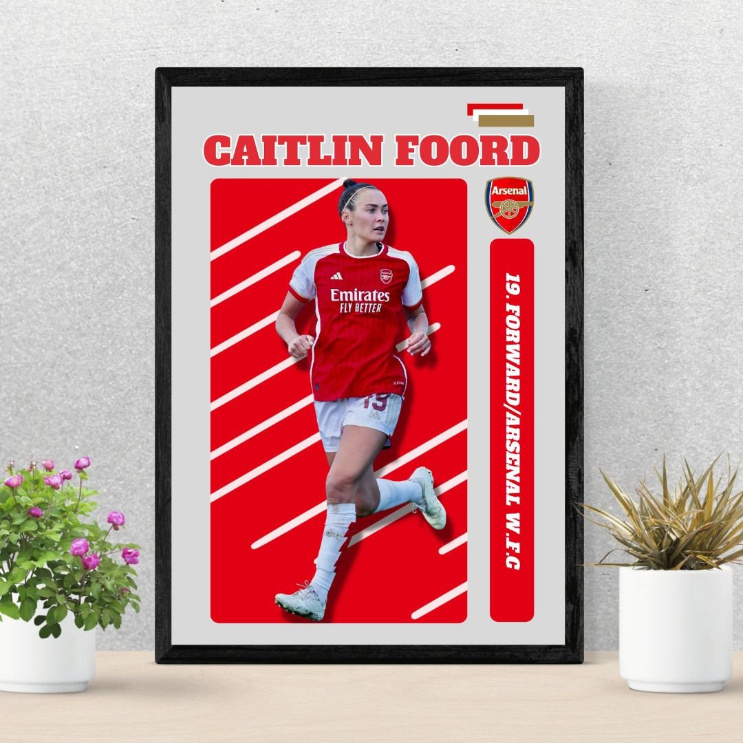 Caitlin Foord Arsenal Digital Poster Wall Art Bedroom Decor Gift, Size ...