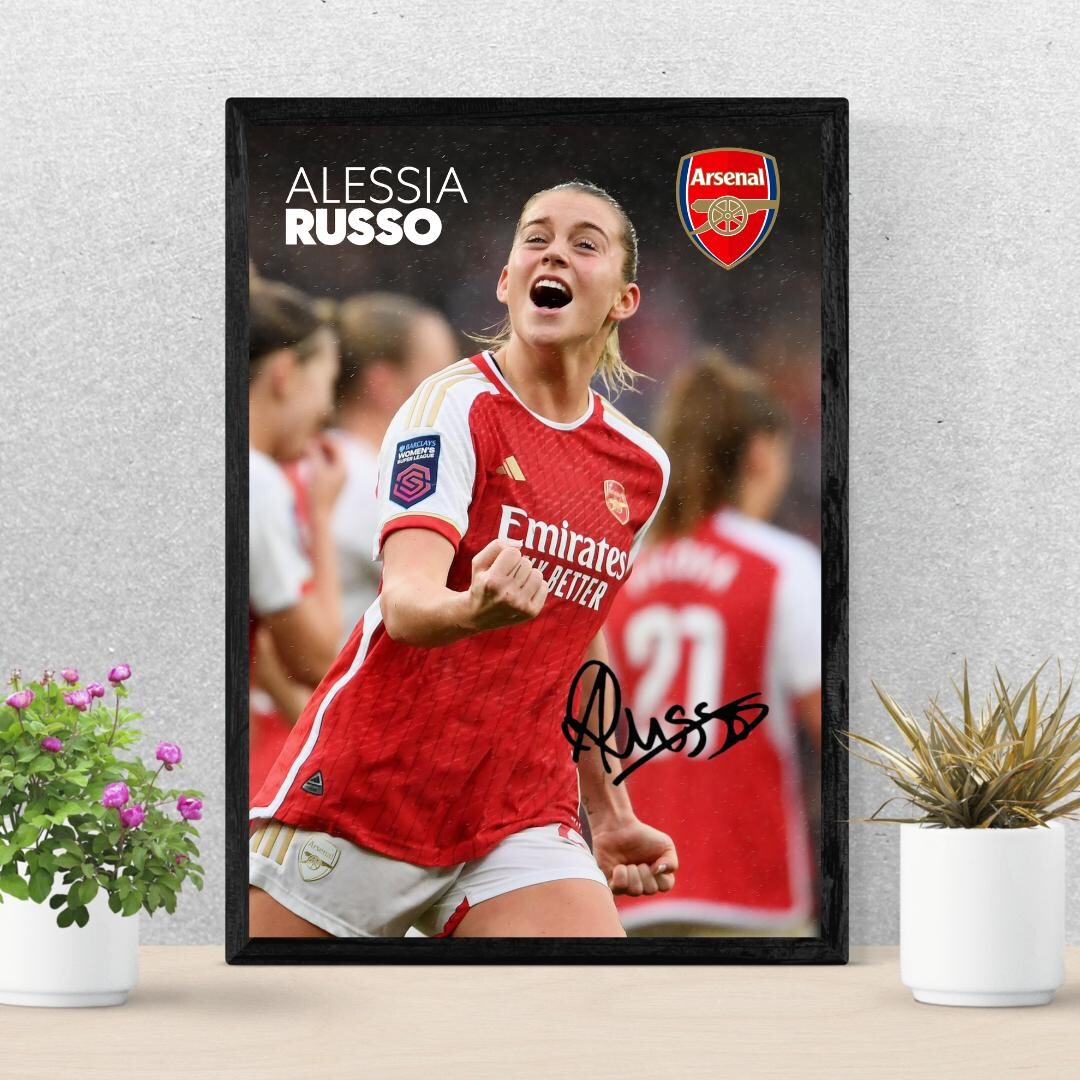 Alessia Russo Arsenal Digital Signed Poster Wall Art Bedroom Decor ...