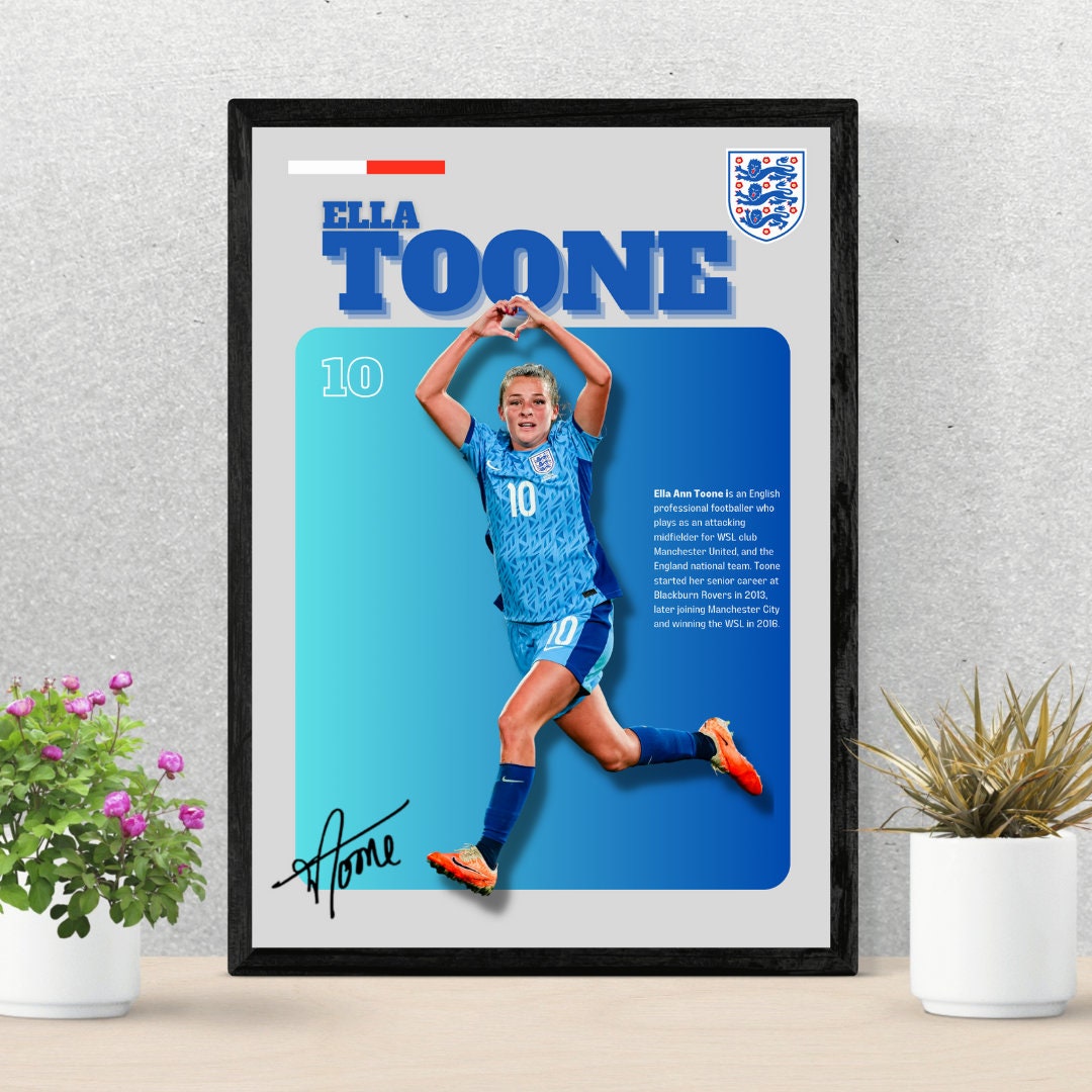 Ella Toone England Lionesses Digital Signed Poster Wall Art Bedroom ...
