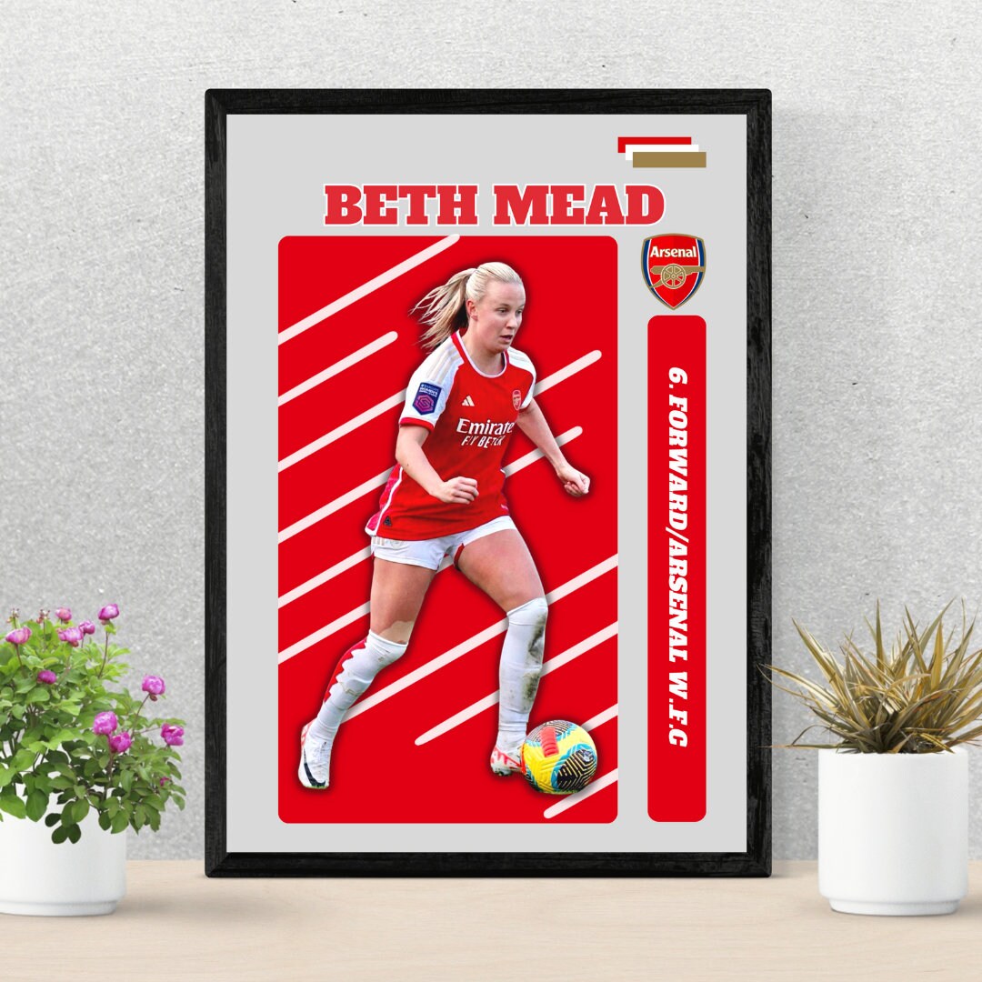 Arsenal Beth Mead Football Digital Poster Wall Art Bedroom Decor Gift ...