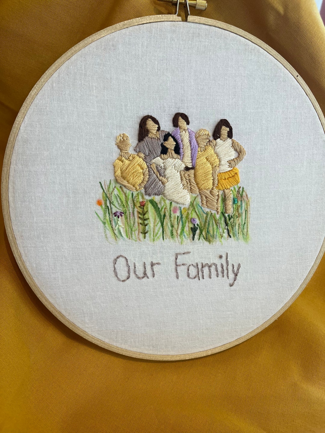 Embroidered Family Portrait - Etsy