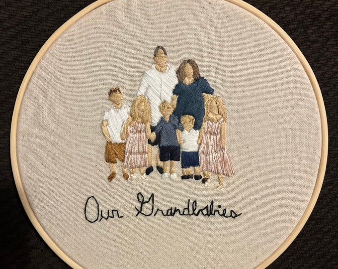 Custom Embroidered Portrait Family Portrait Friends Portrait ...