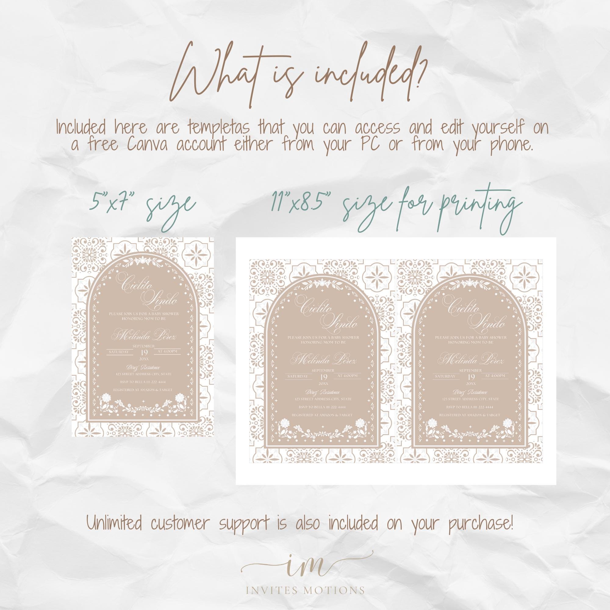 Cielito Lindo Baby Shower Invitation, Editable Neutral Brown Mexican ...